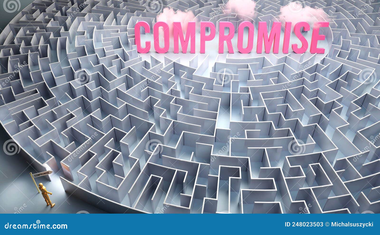 Compromise and a Difficult Path To it Stock Illustration - Illustration ...