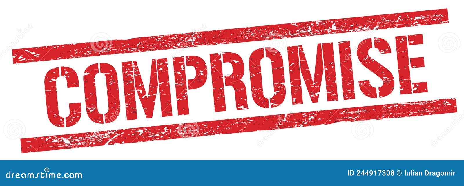 COMPROMISE Text on Red Grungy Rectangle Stamp Stock Illustration ...