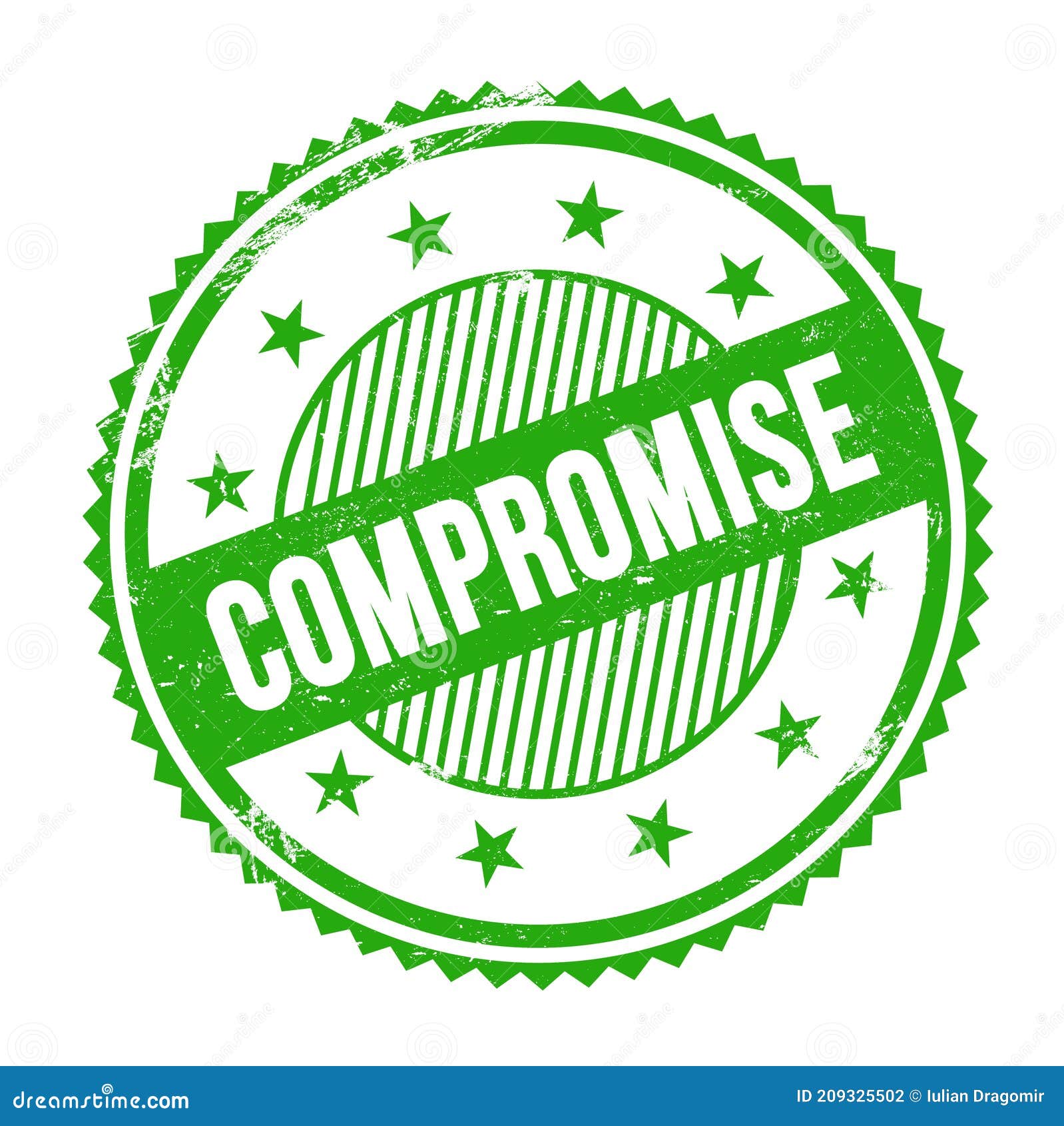 COMPROMISE Text Written on Green Grungy Round Stamp Stock Illustration ...