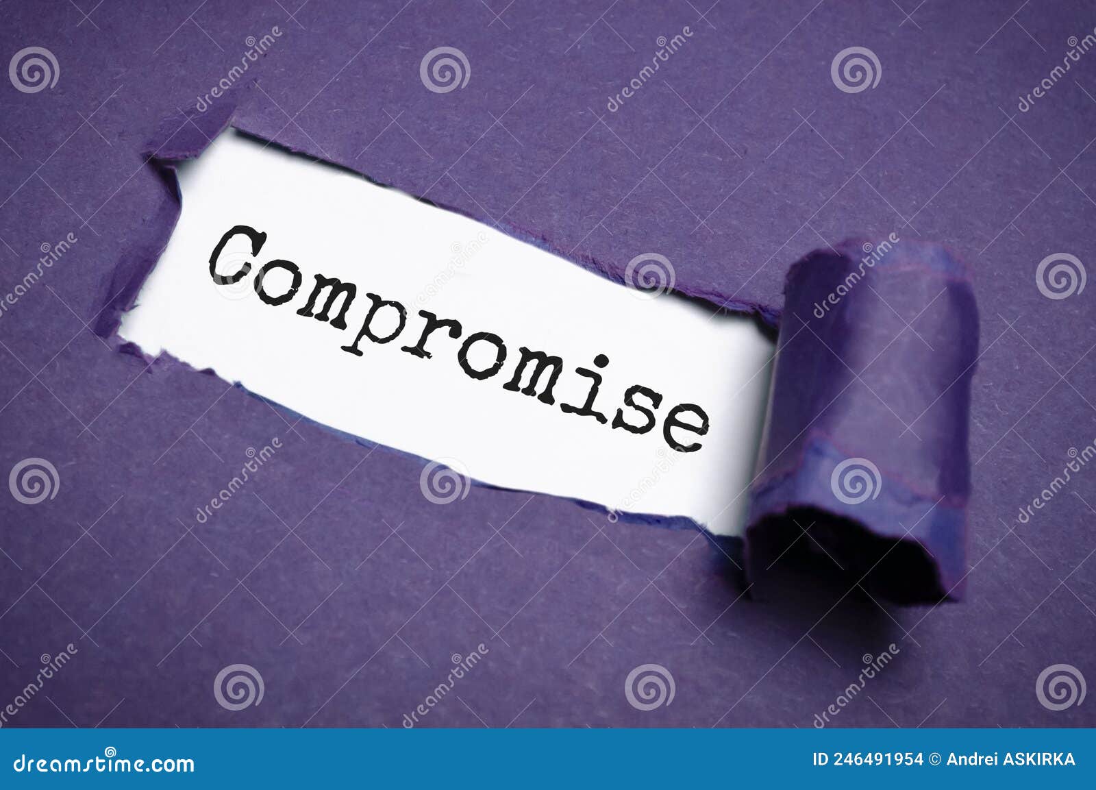 Compromise Word Appearing Behind Torn Brown Paper Stock Photo - Image ...