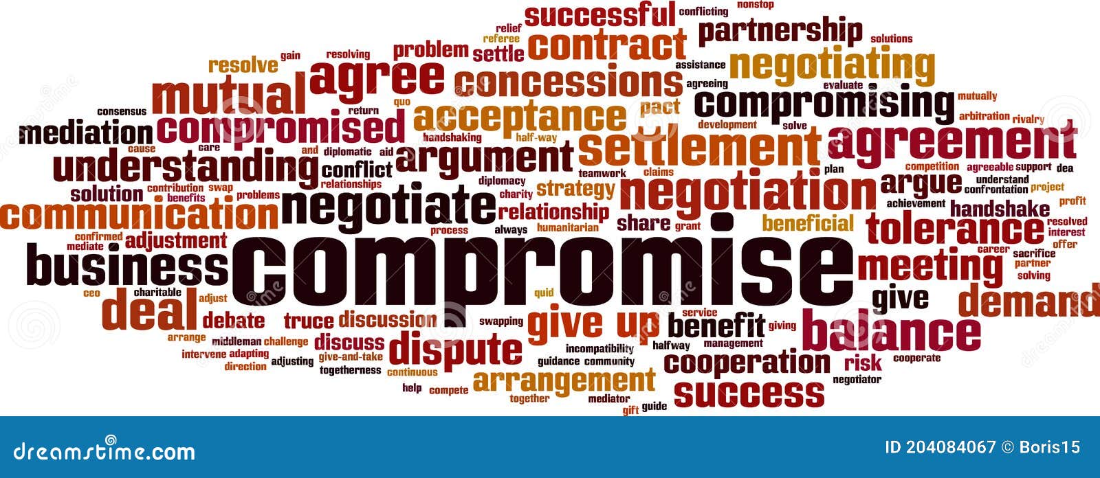 Compromise word cloud stock vector. Illustration of mediate - 204084067