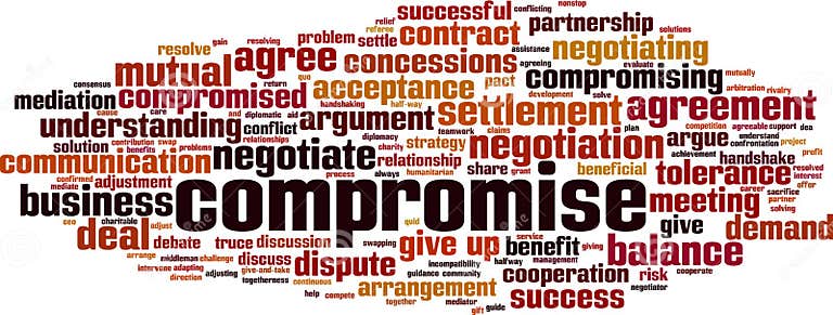 Compromise word cloud stock vector. Illustration of mediate - 204084067