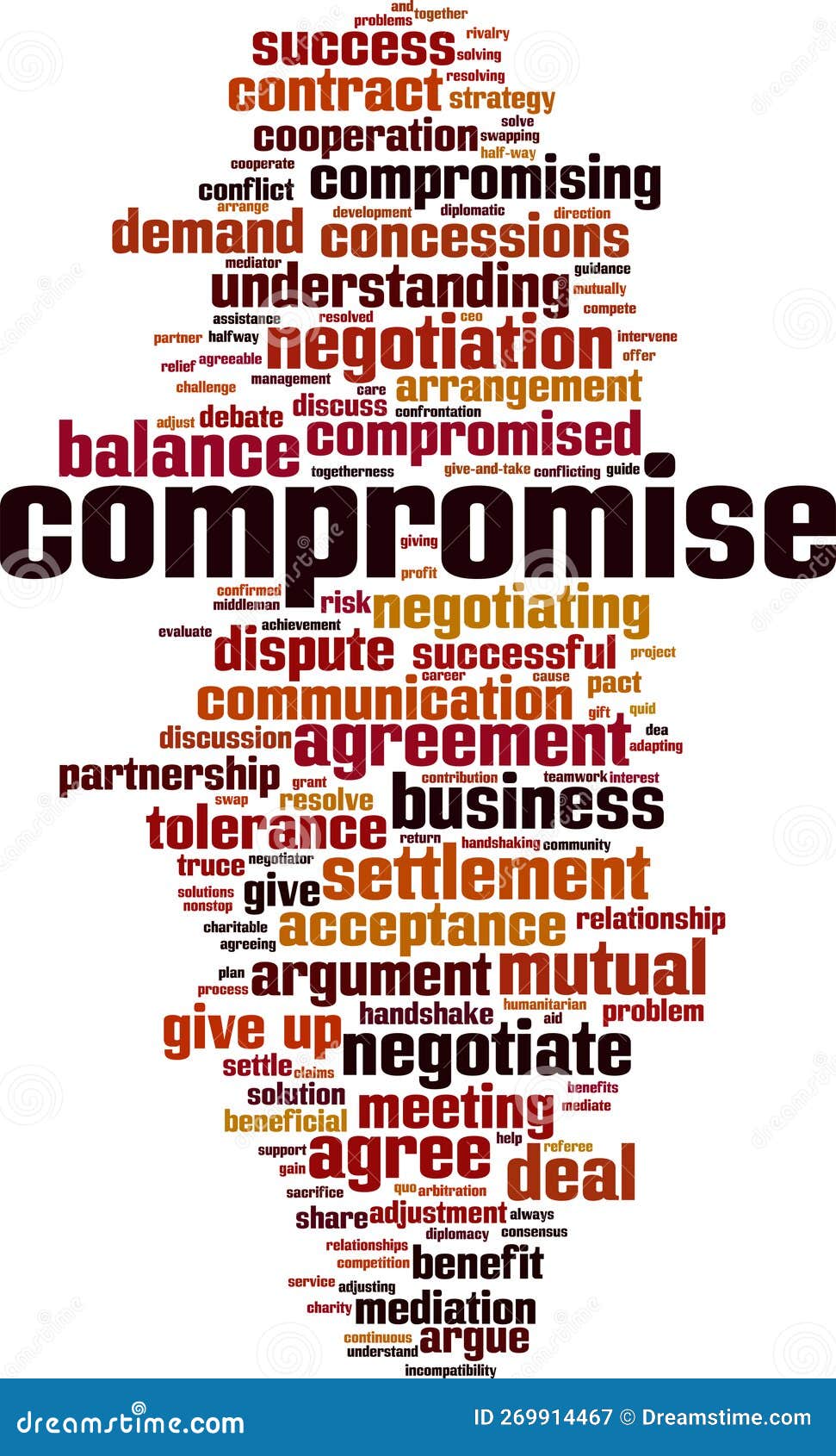 Compromise word cloud stock vector. Illustration of conflict - 269914467