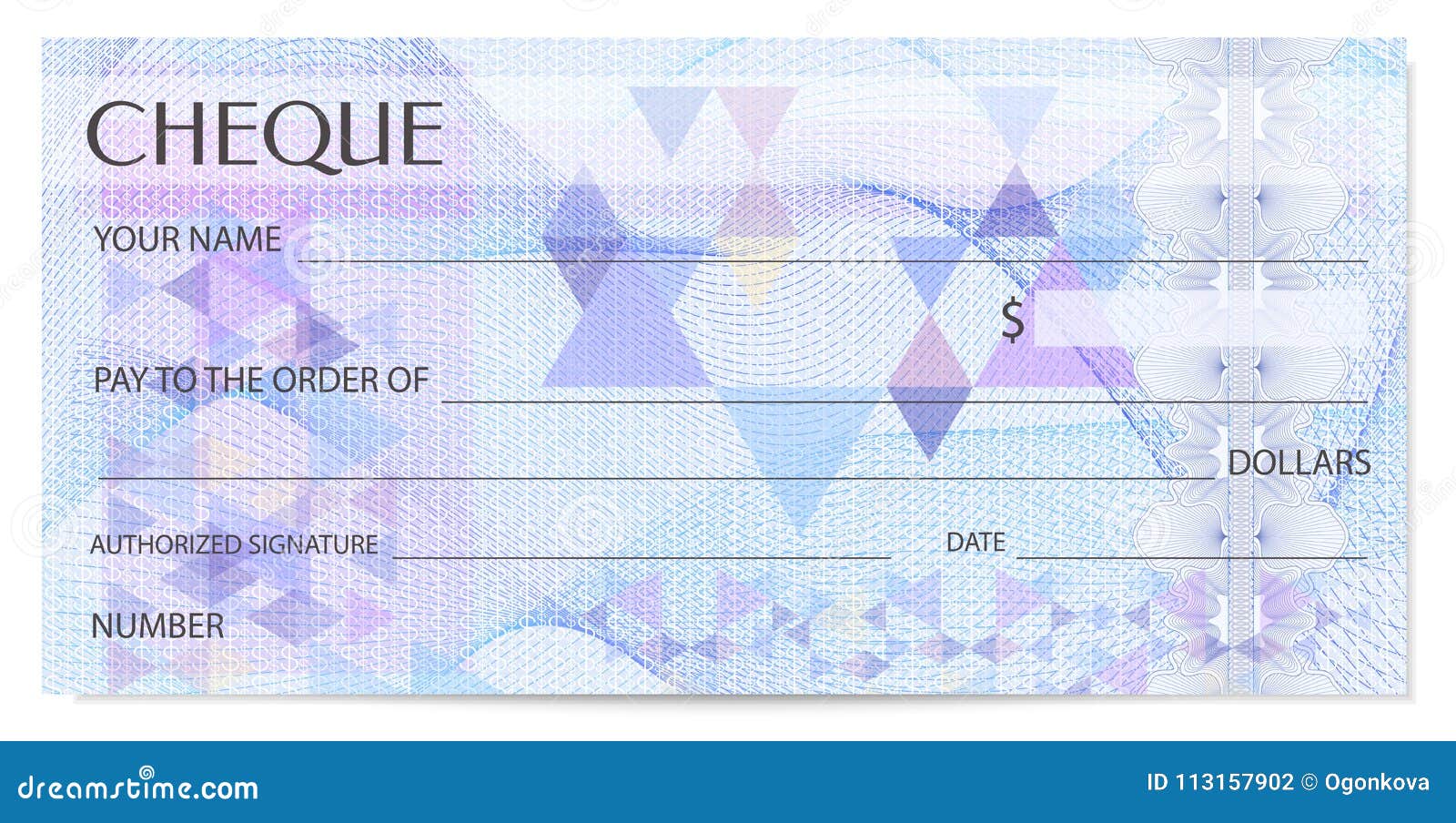 Compruebe El Cheque, Plantilla Del Talonario De Cheques Ilustración del ...