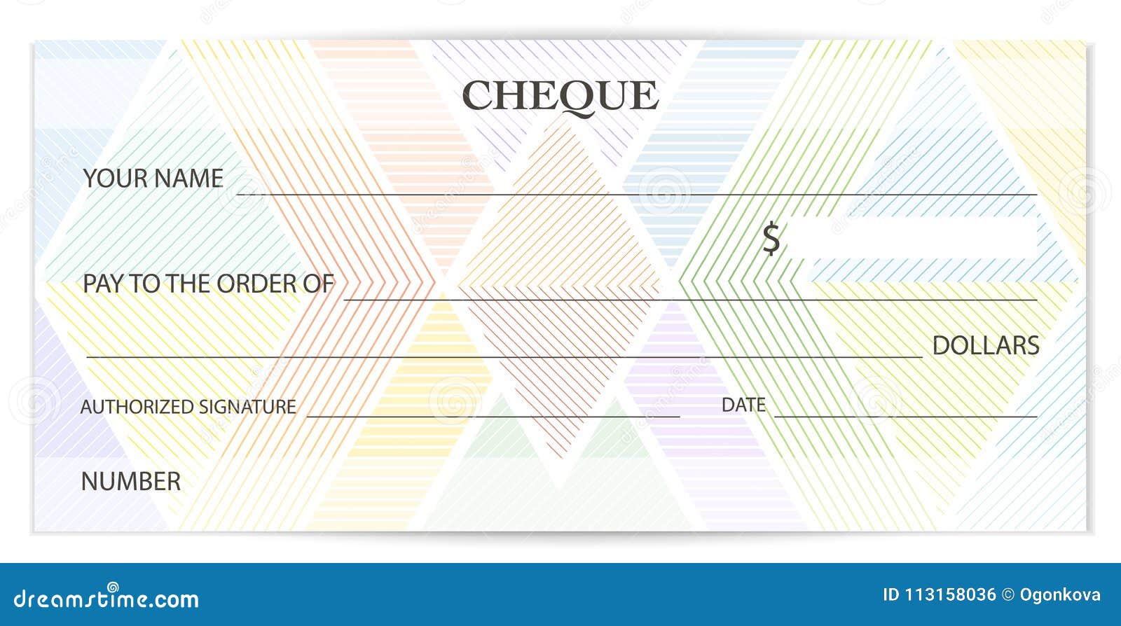 Compruebe El Cheque, Plantilla Del Talonario De Cheques Ilustración del ...