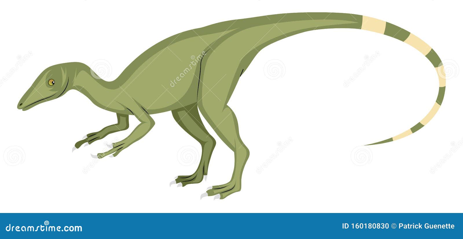 Vector Compsognathus Icon. Cute Dinosaur Illustration For Kids. Funny ...