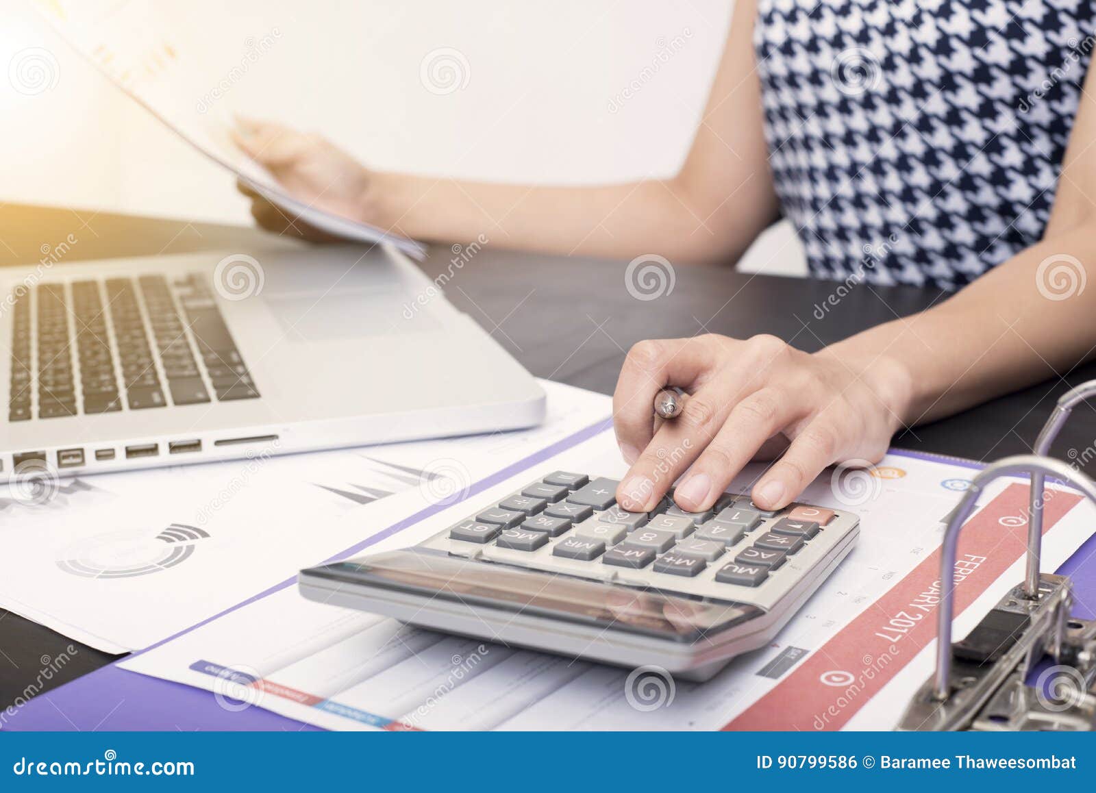 Comptable D'affaires Avec Le Graphique De Document Financier Et La ...