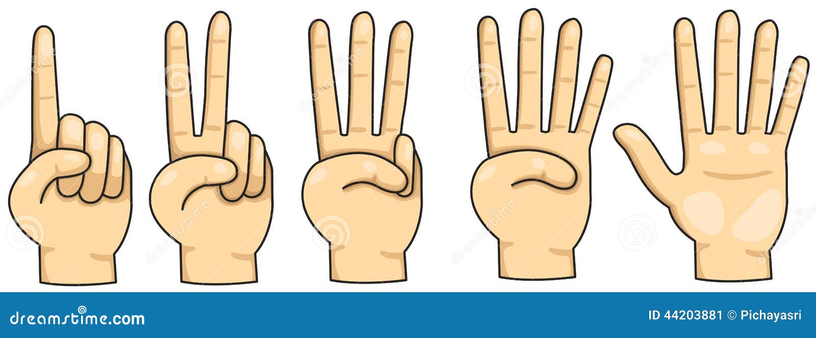 Compte Du Doigt 1,2,3,4 Et 5 Illustration de Vecteur - Illustration du ...