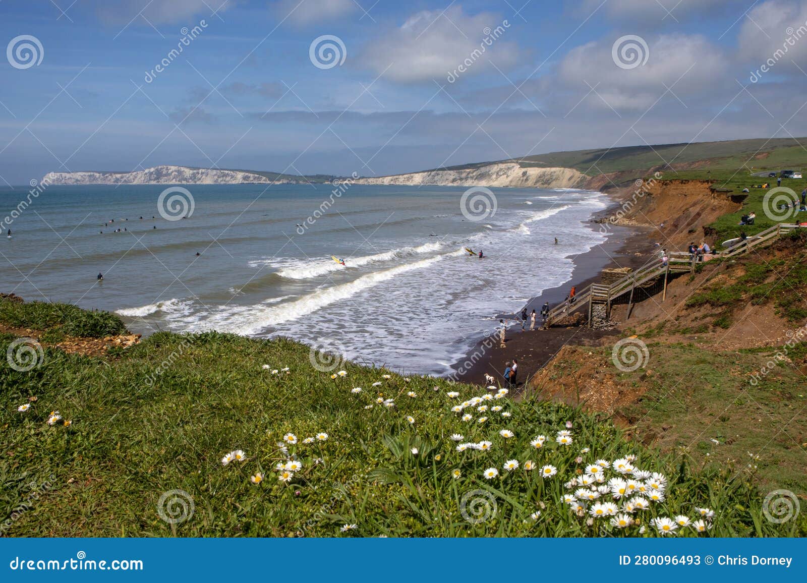 Compton Bay on the Isle of Wight, UK Stock Image - Image of culture ...