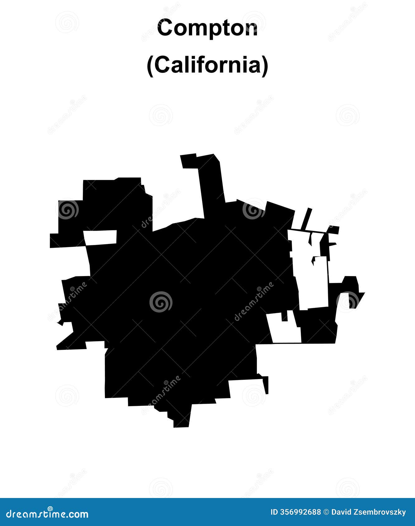 Compton outline map stock vector. Illustration of compton - 356992688