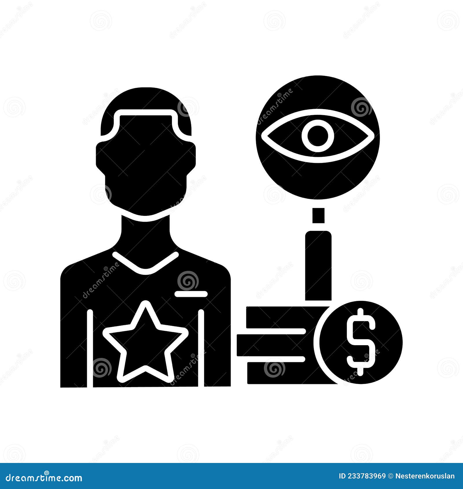 Comptroller Black Glyph Icon Stock Vector - Illustration of executive ...