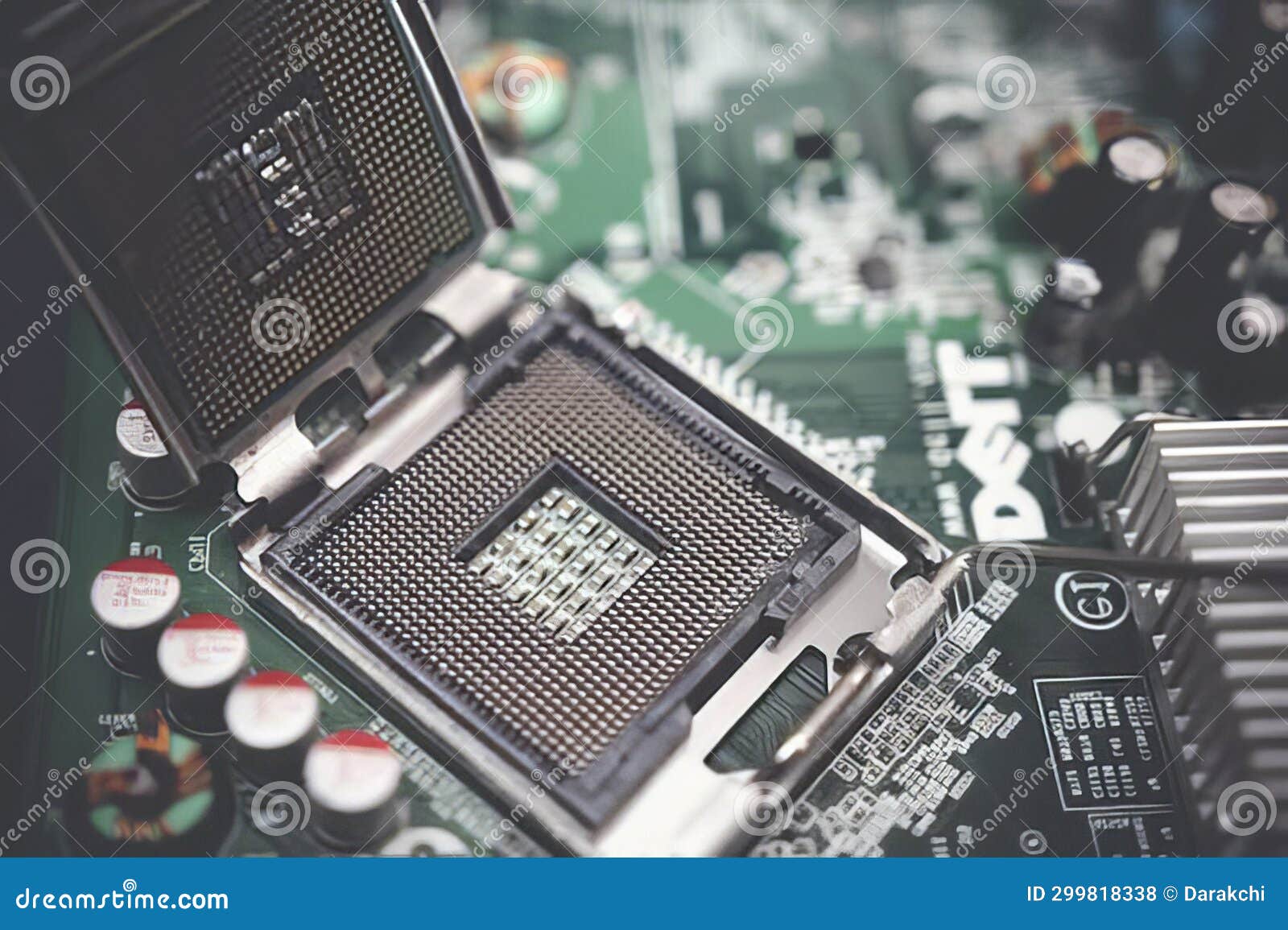 Comptuer Processor and Motherboard, Microchip Details Close View. Hi-tech Innovation Background ...
