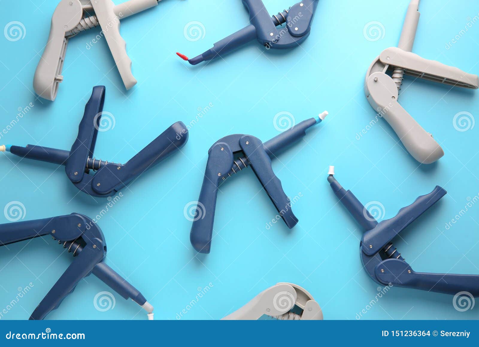 Compule Tip Guns on Color Background Stock Photo - Image of base ...