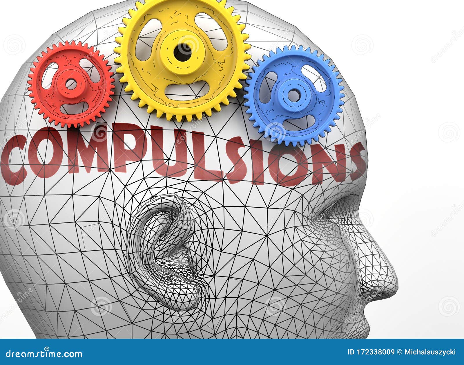 Compulsions and Human Mind - Pictured As Word Compulsions Inside a Head ...