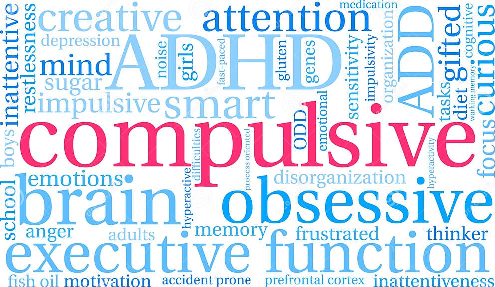 Compulsive Word Cloud stock illustration. Illustration of adhd - 103134951