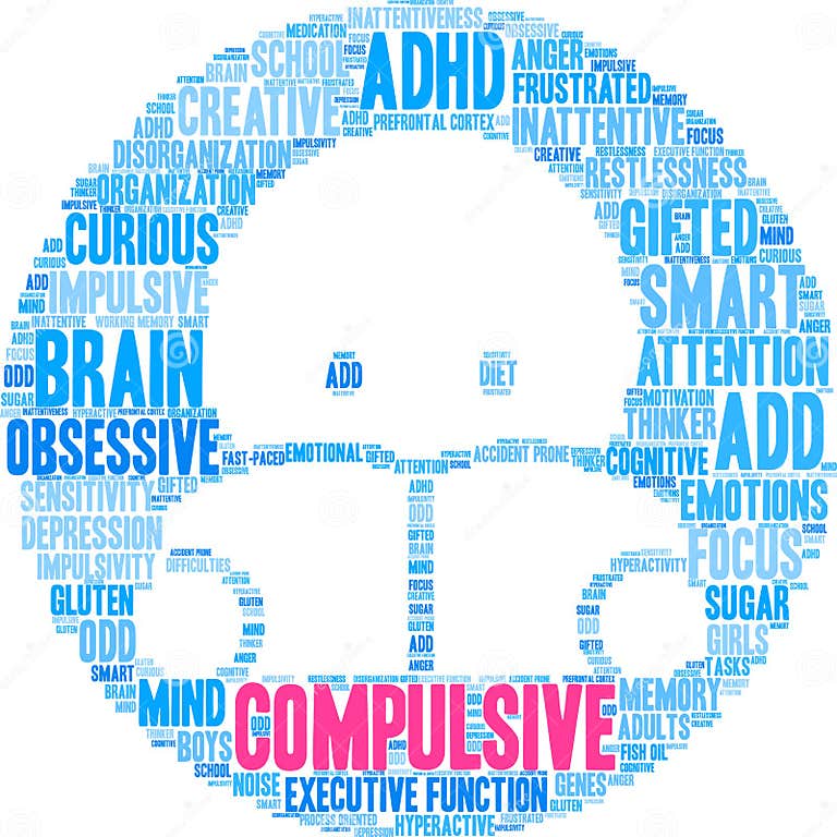 Compulsive Word Cloud stock illustration. Illustration of disorganized ...