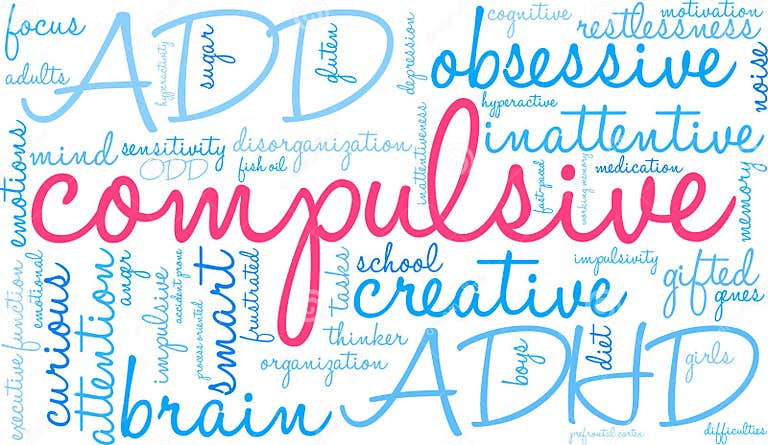 Compulsive Word Cloud stock illustration. Illustration of function ...
