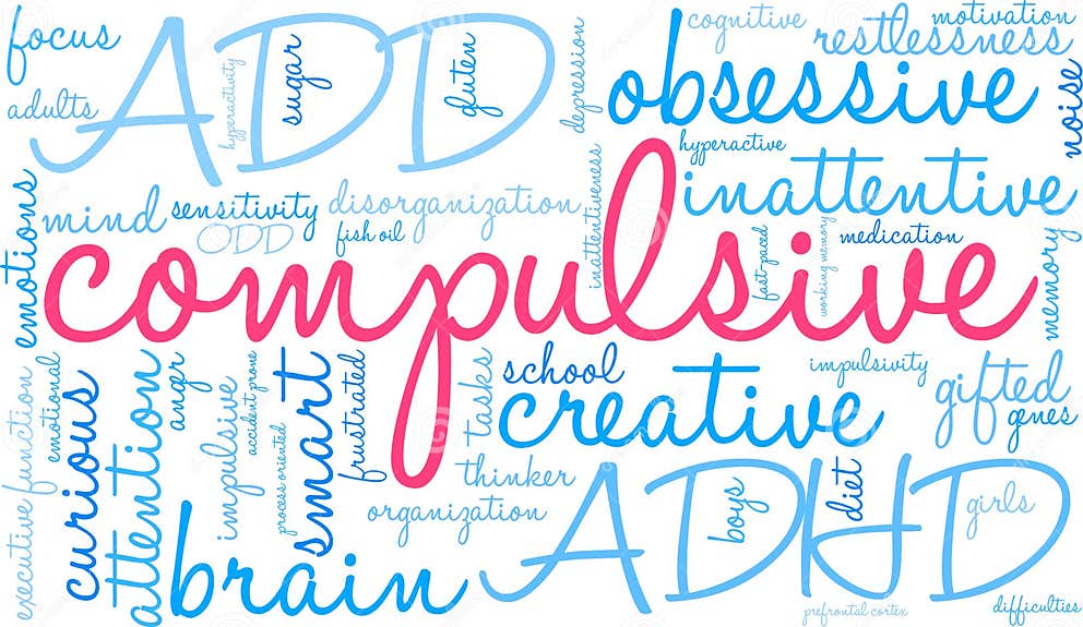 Compulsive Word Cloud stock illustration. Illustration of function ...