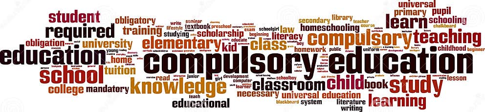 Compulsory Education Word Cloud Stock Vector - Illustration of teaching ...