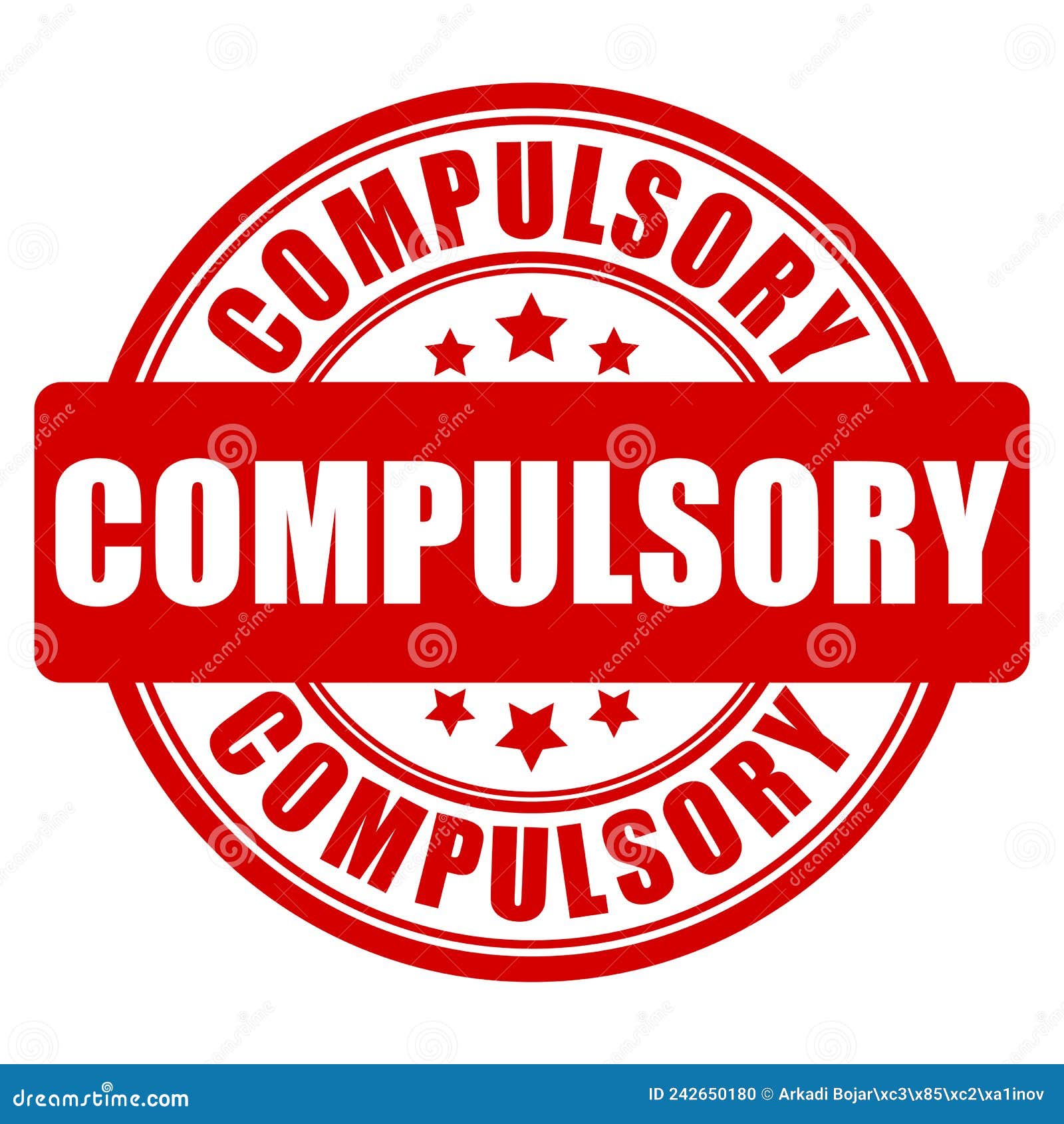 Compulsory round sign stock vector. Illustration of concept - 242650180