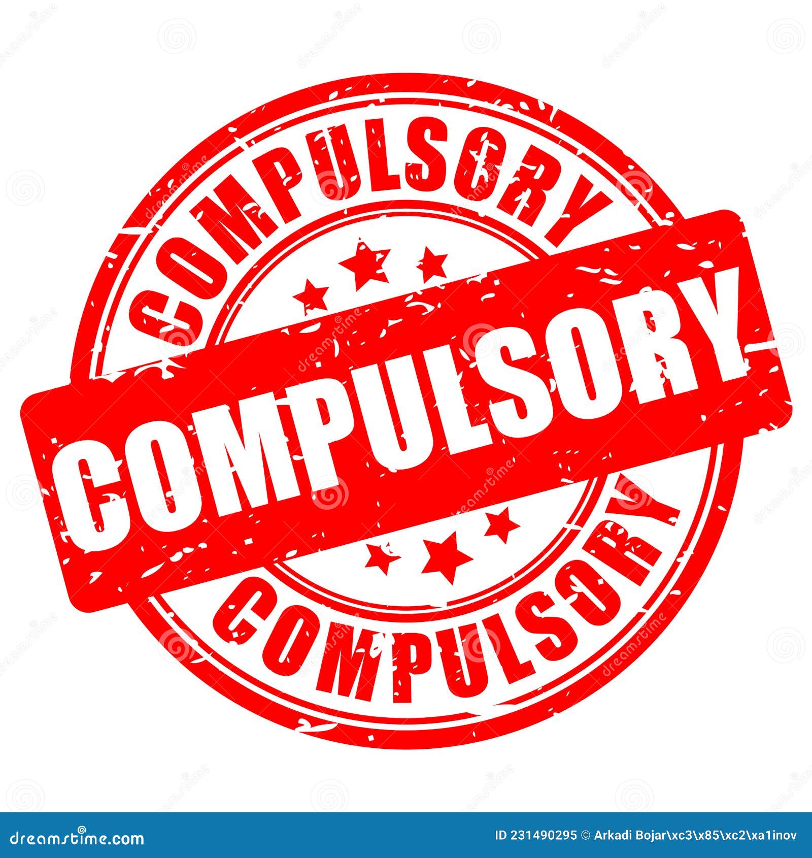 Compulsory rubber stamp stock vector. Illustration of compulsion ...