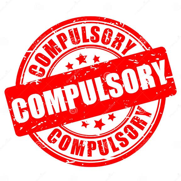 Compulsory rubber stamp stock vector. Illustration of compulsion ...