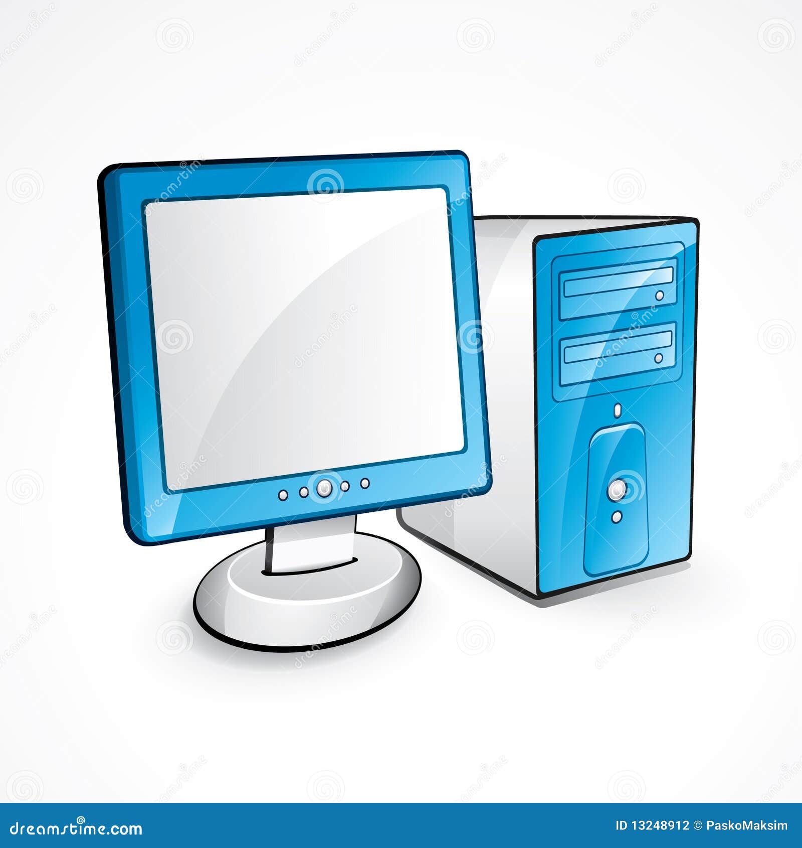 Computador azul ilustração do vetor. Ilustração de projeto - 13248912