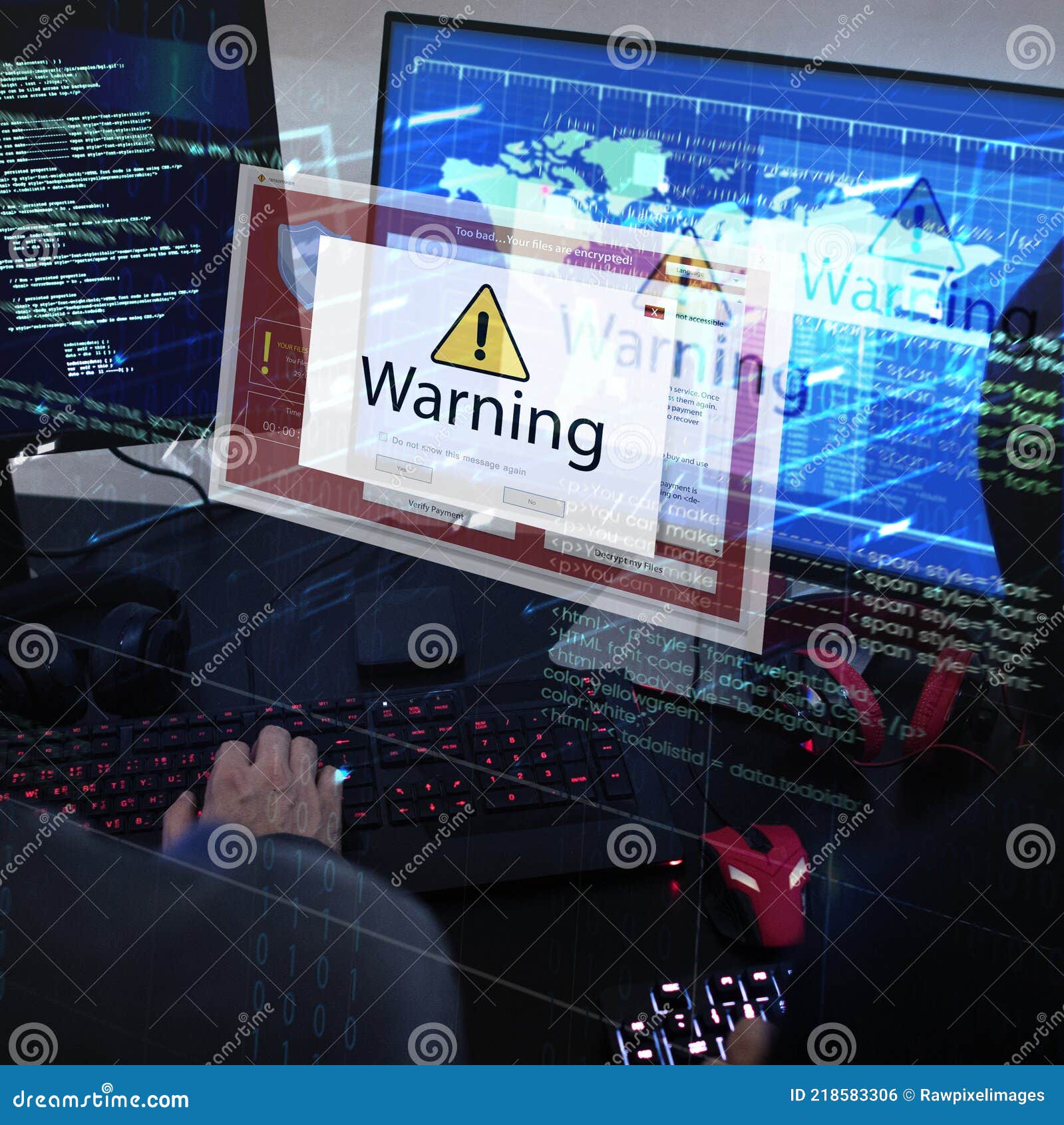 Computador Com Janela De Aviso Pop-up Foto de Stock - Imagem de ...