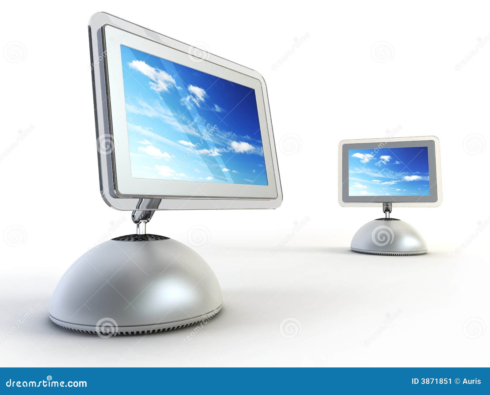 Computador dois moderno imagem de stock. Imagem de tela - 3871851