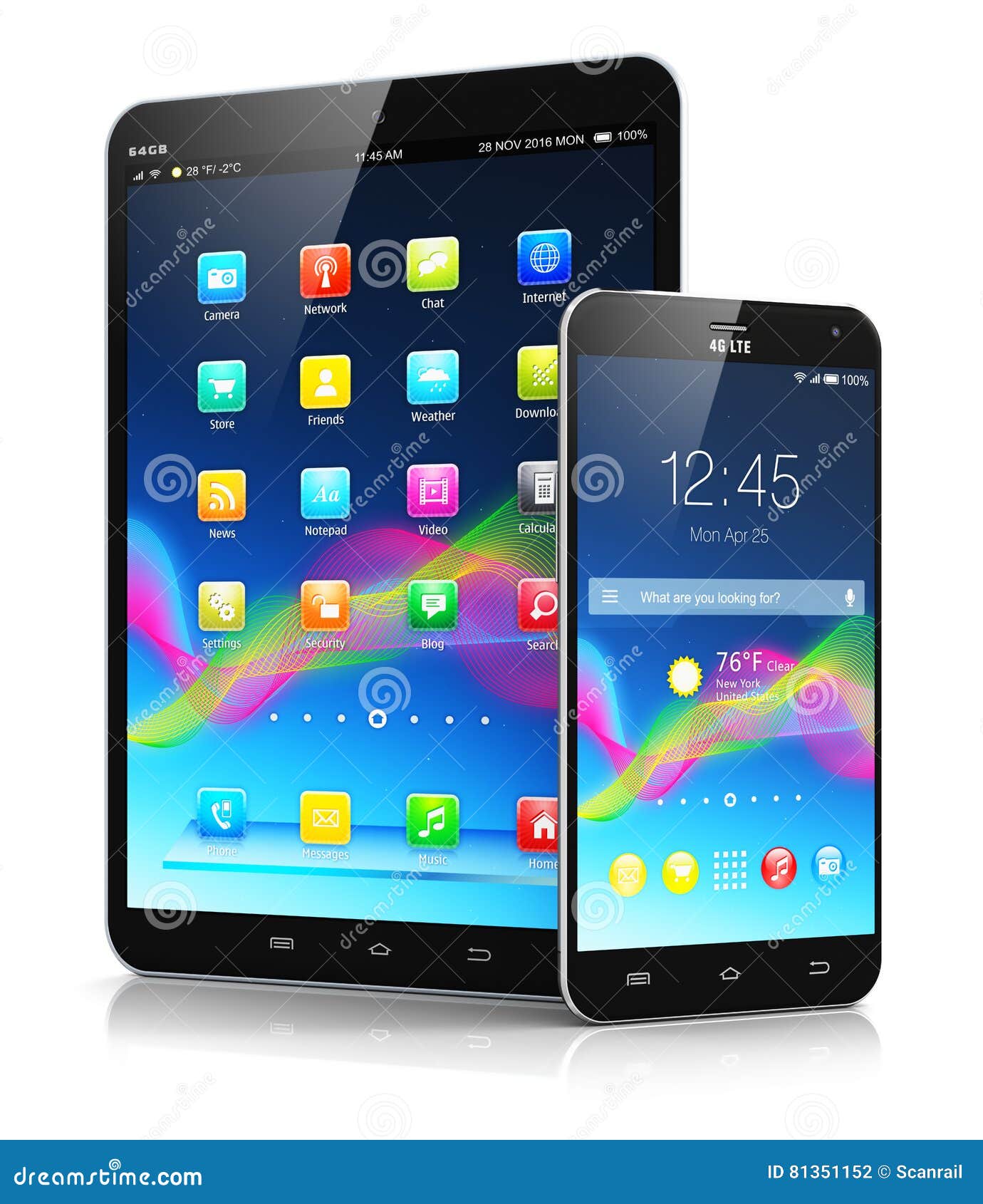 Computador E Smartphone Da Tabuleta Ilustração Stock - Ilustração de ...