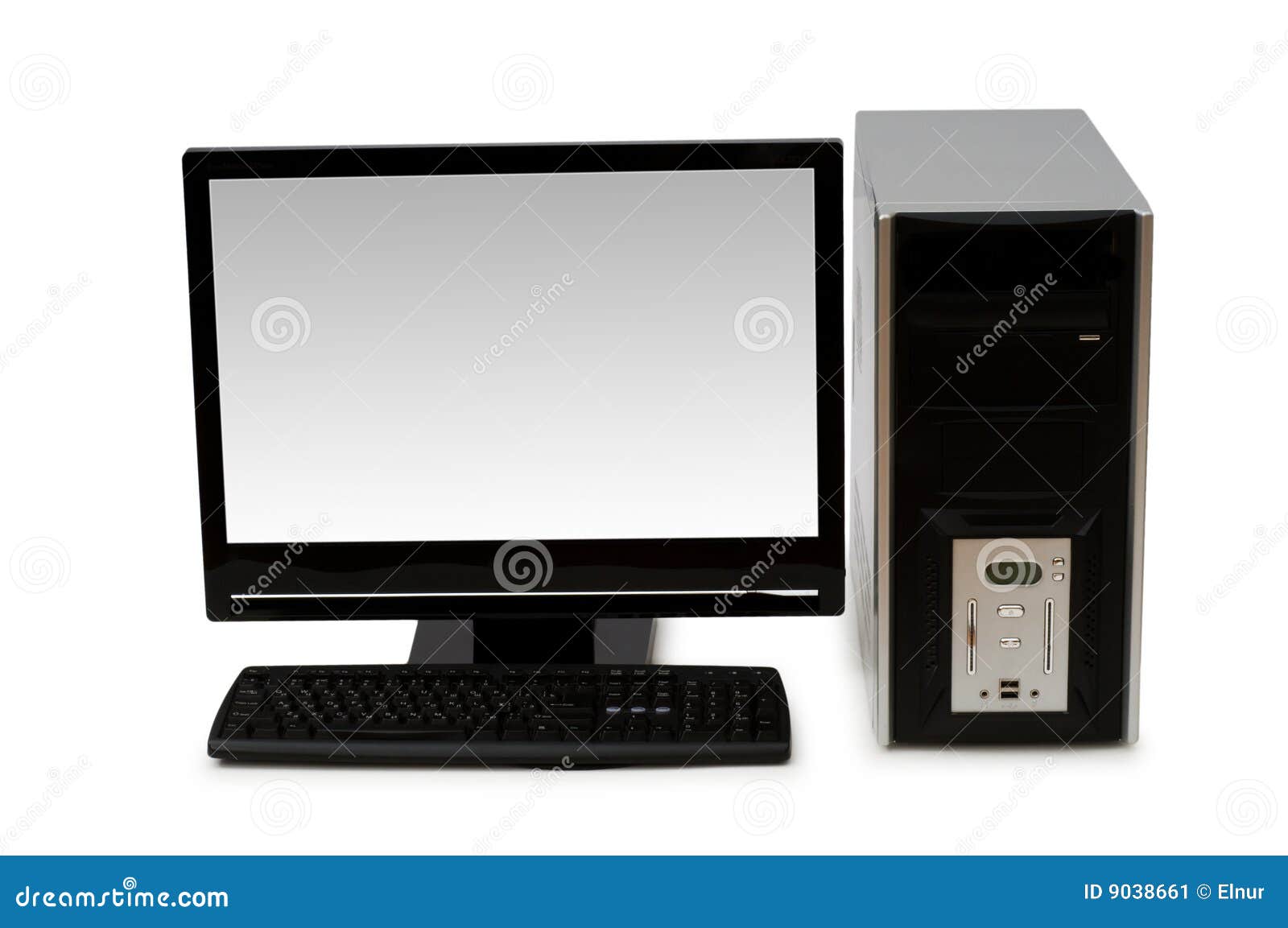 Computador pessoal isolado imagem de stock. Imagem de prata - 9038661
