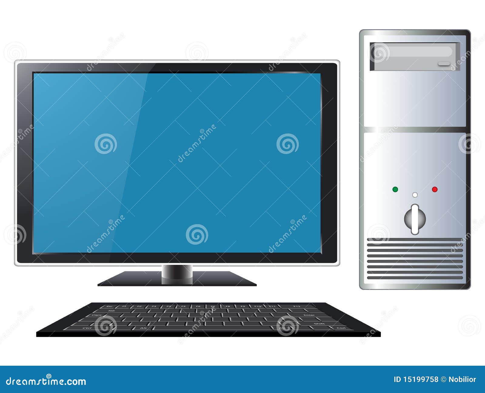 Computador pessoal moderno ilustração do vetor. Ilustração de teclado ...