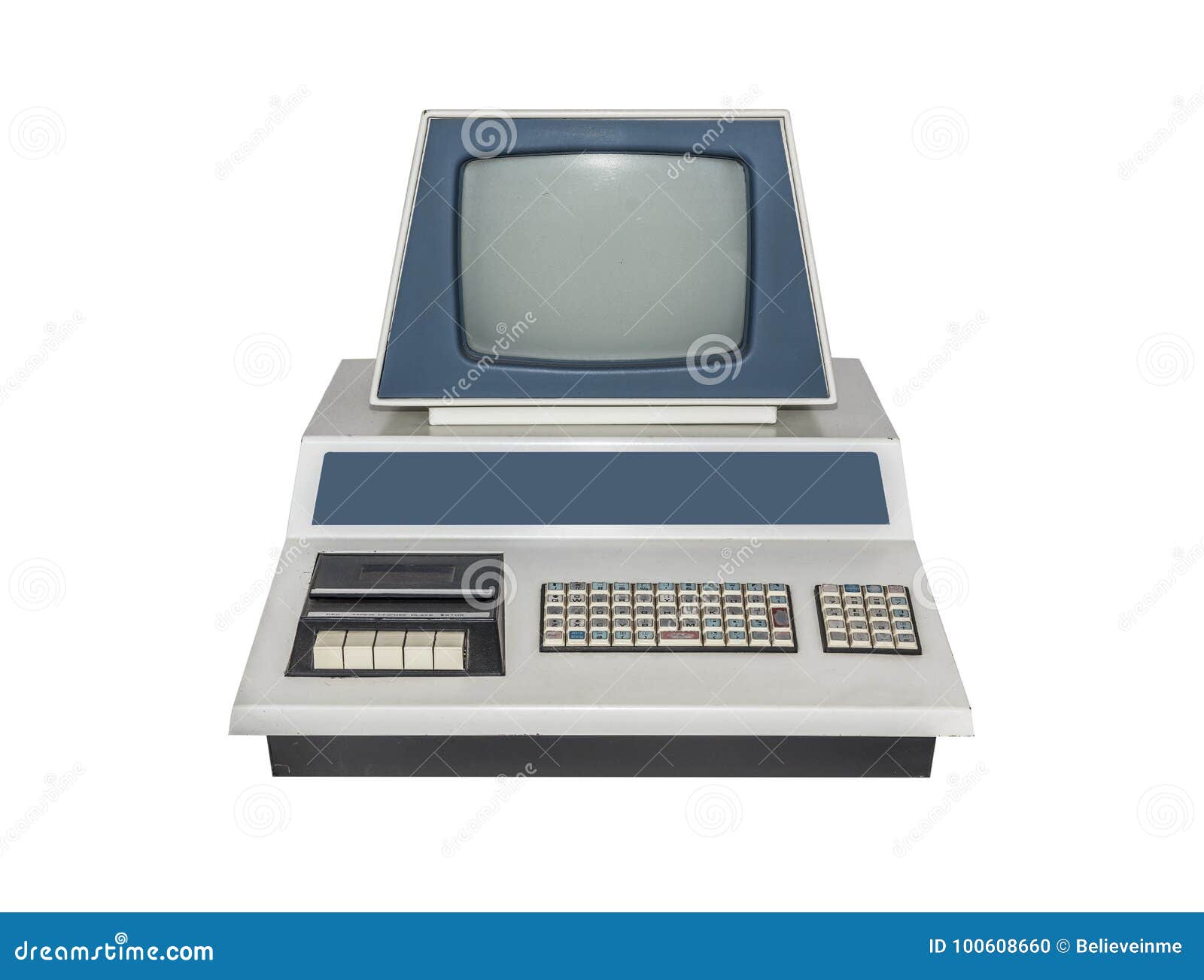 Computador Velho Isolado No Fundo Branco Foto de Stock - Imagem de ...