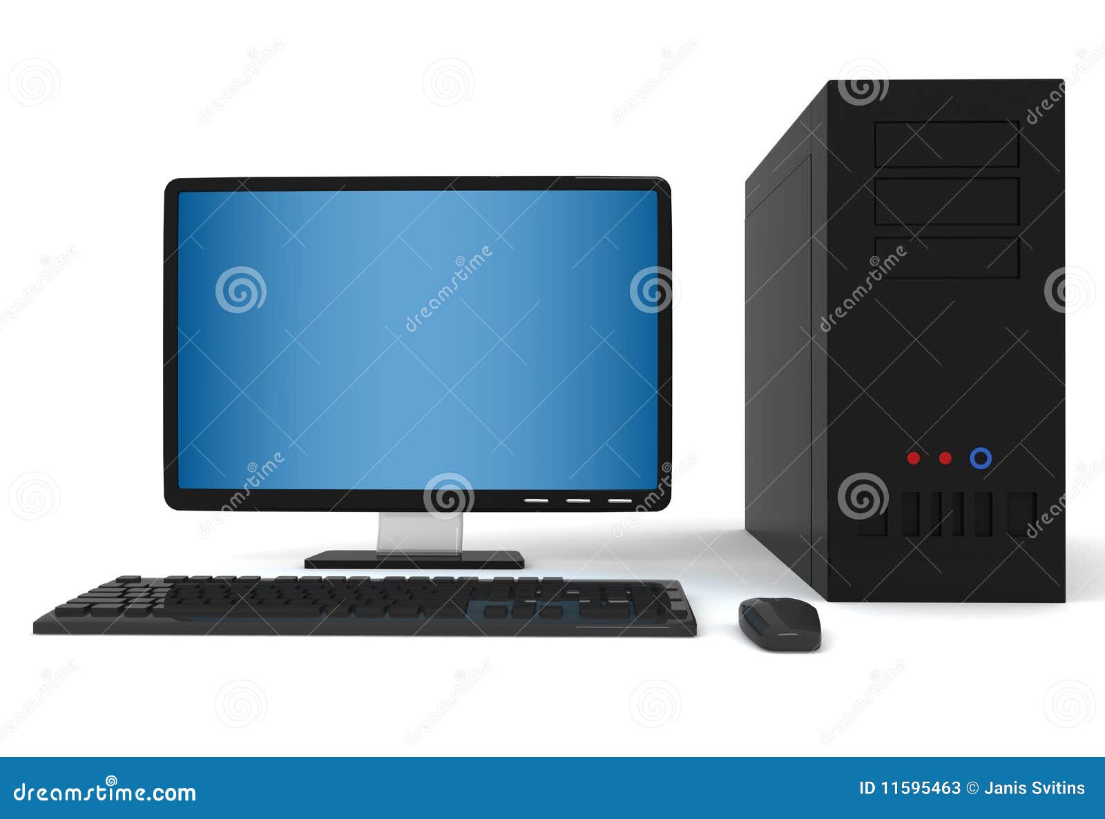 Computadora De Escritorio 3d Stock de ilustración - Ilustración de ...