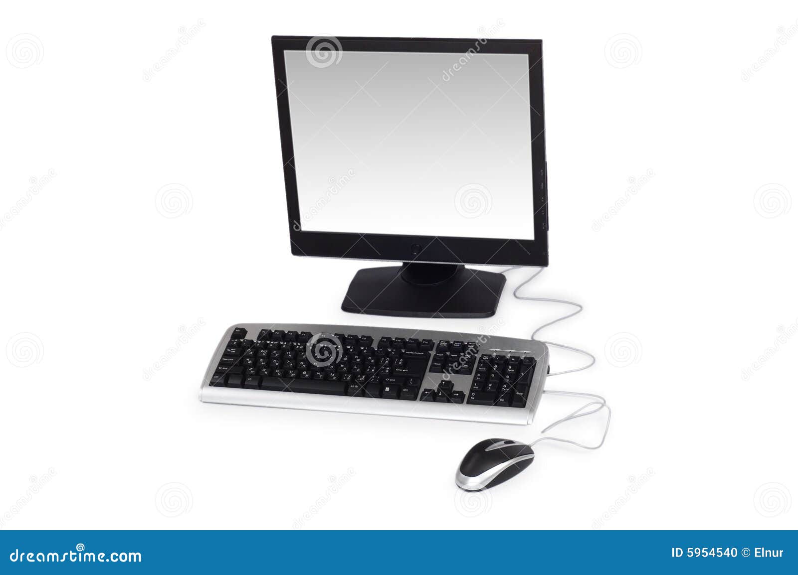 Computadora De Escritorio Aislada En El Fondo Blanco Foto de archivo ...