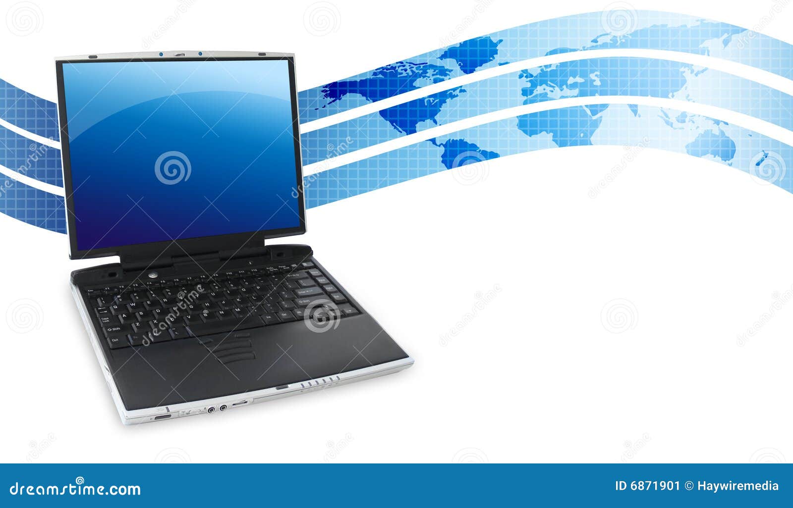 Computadora Portátil Azul Con Swoosh Stock de ilustración - Ilustración ...