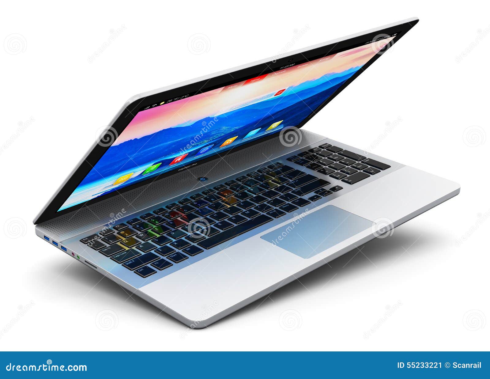 Computadora Portátil Moderna Stock de ilustración - Ilustración de ...