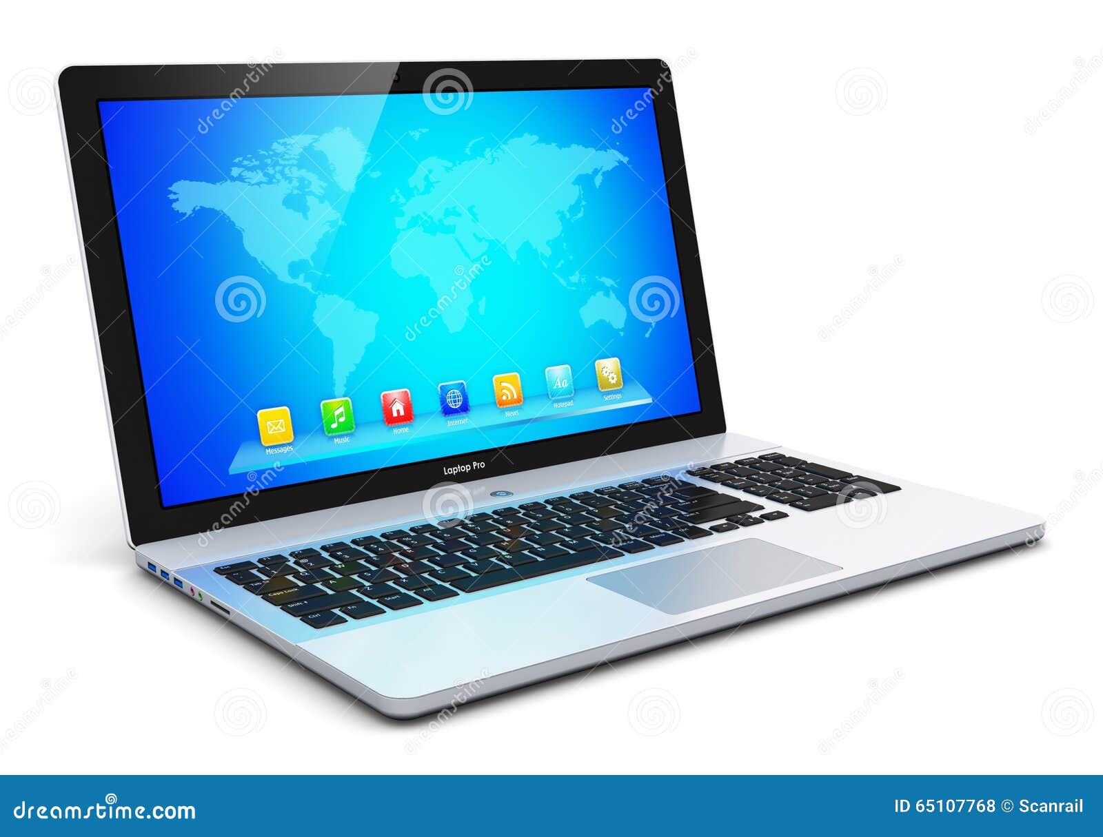 Computadora Portátil Moderna Stock de ilustración - Ilustración de ...