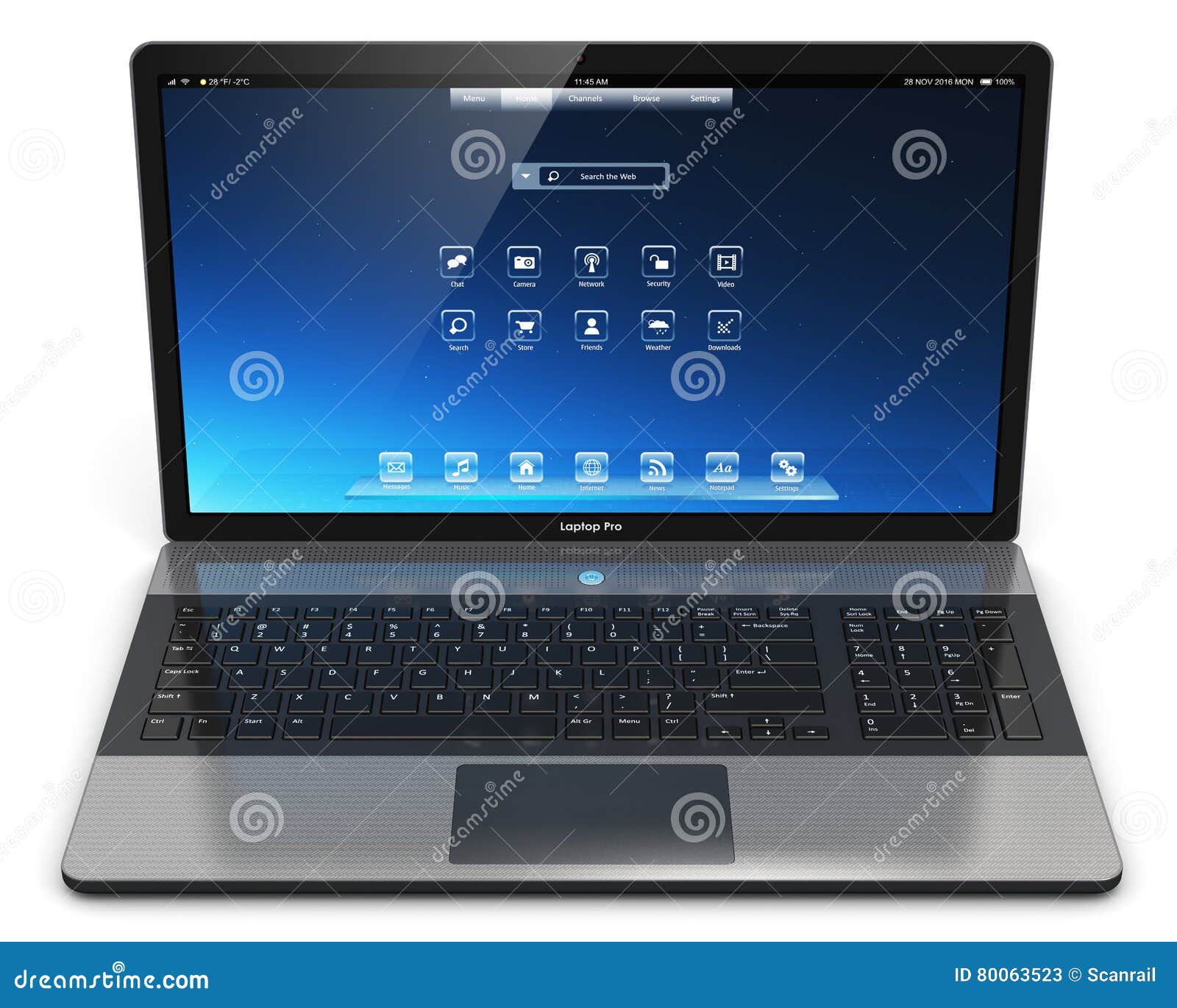 Computadora Portátil Moderna Stock de ilustración - Ilustración de ...