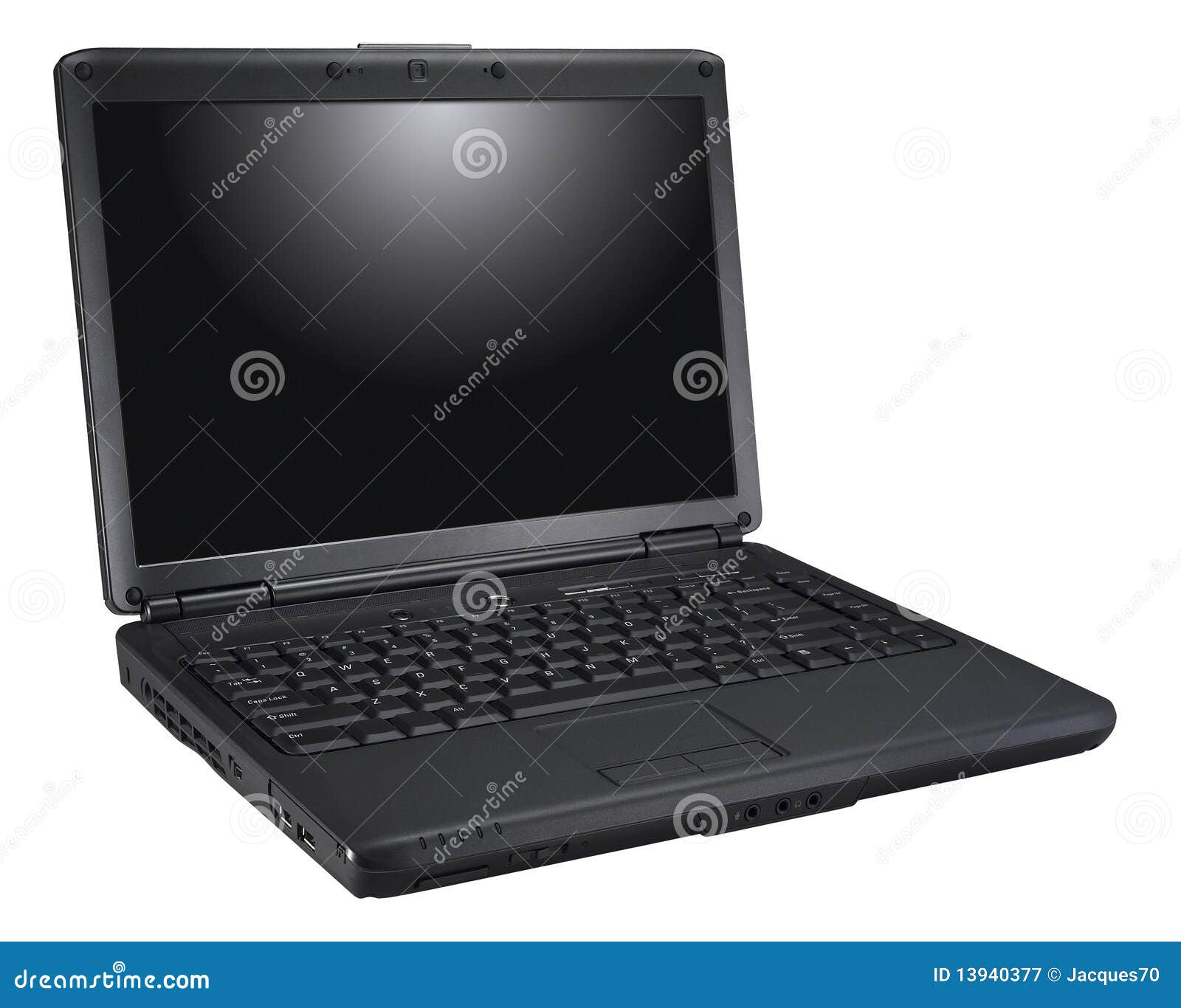 Computadora portátil negra imagen de archivo. Imagen de negro - 13940377