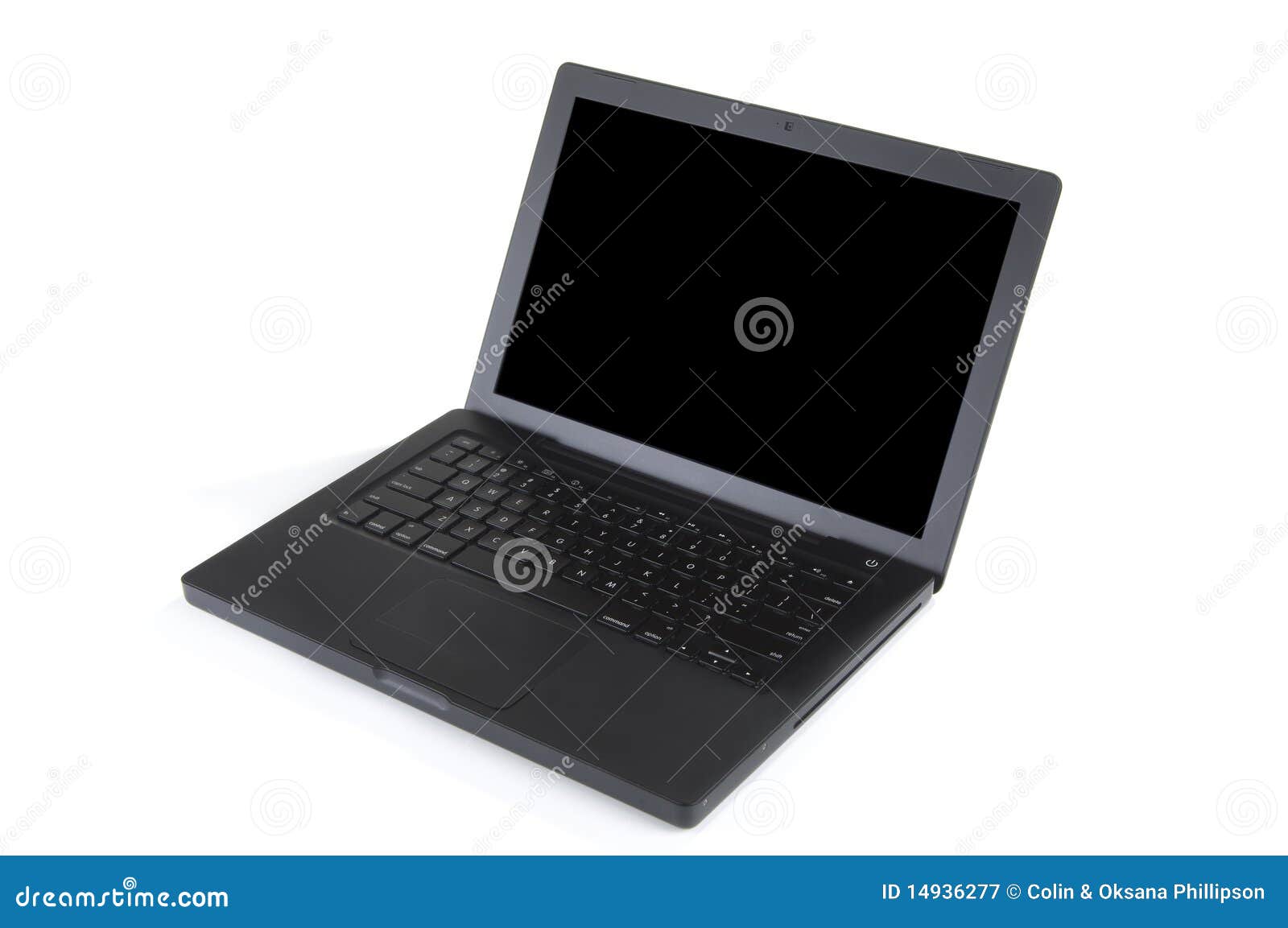 Computadora portátil negra imagen de archivo. Imagen de aislado - 14936277