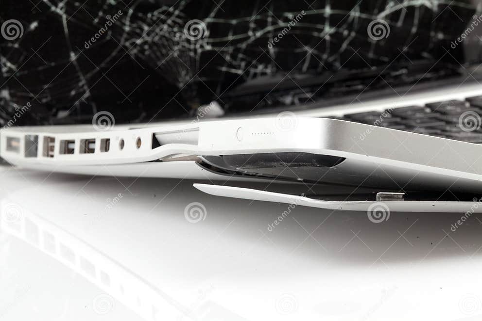 Computadora Portátil Quebrada Foto de archivo - Imagen de error ...