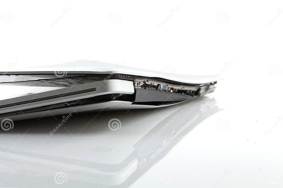 Computadora Portátil Quebrada Imagen de archivo - Imagen de teclado ...