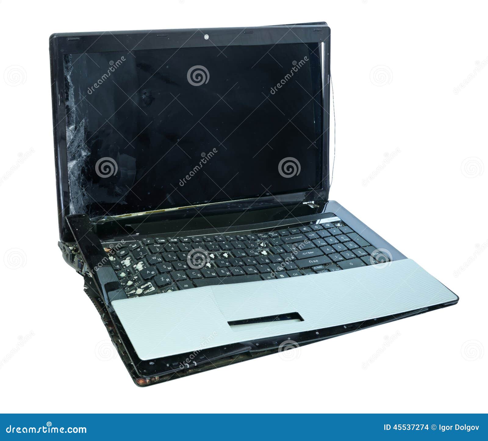 Computadora Portátil Quebrada Foto de archivo - Imagen de roto ...