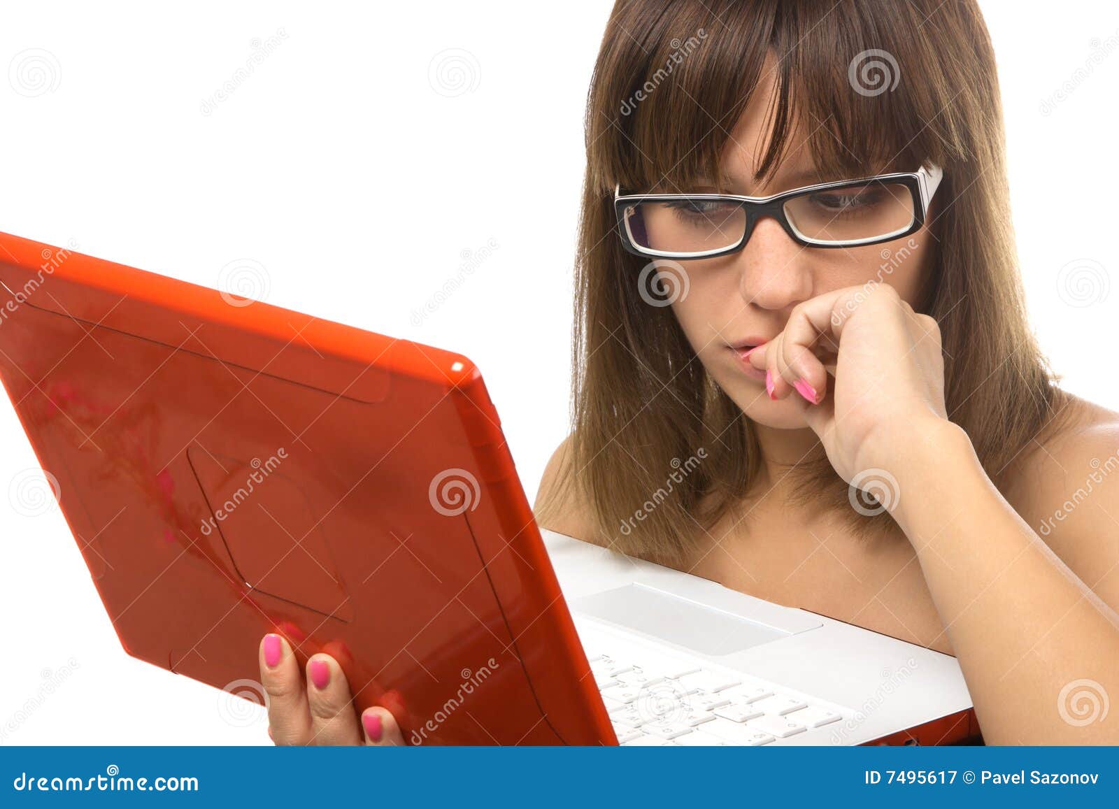 Computadora portátil roja imagen de archivo. Imagen de fondo - 7495617