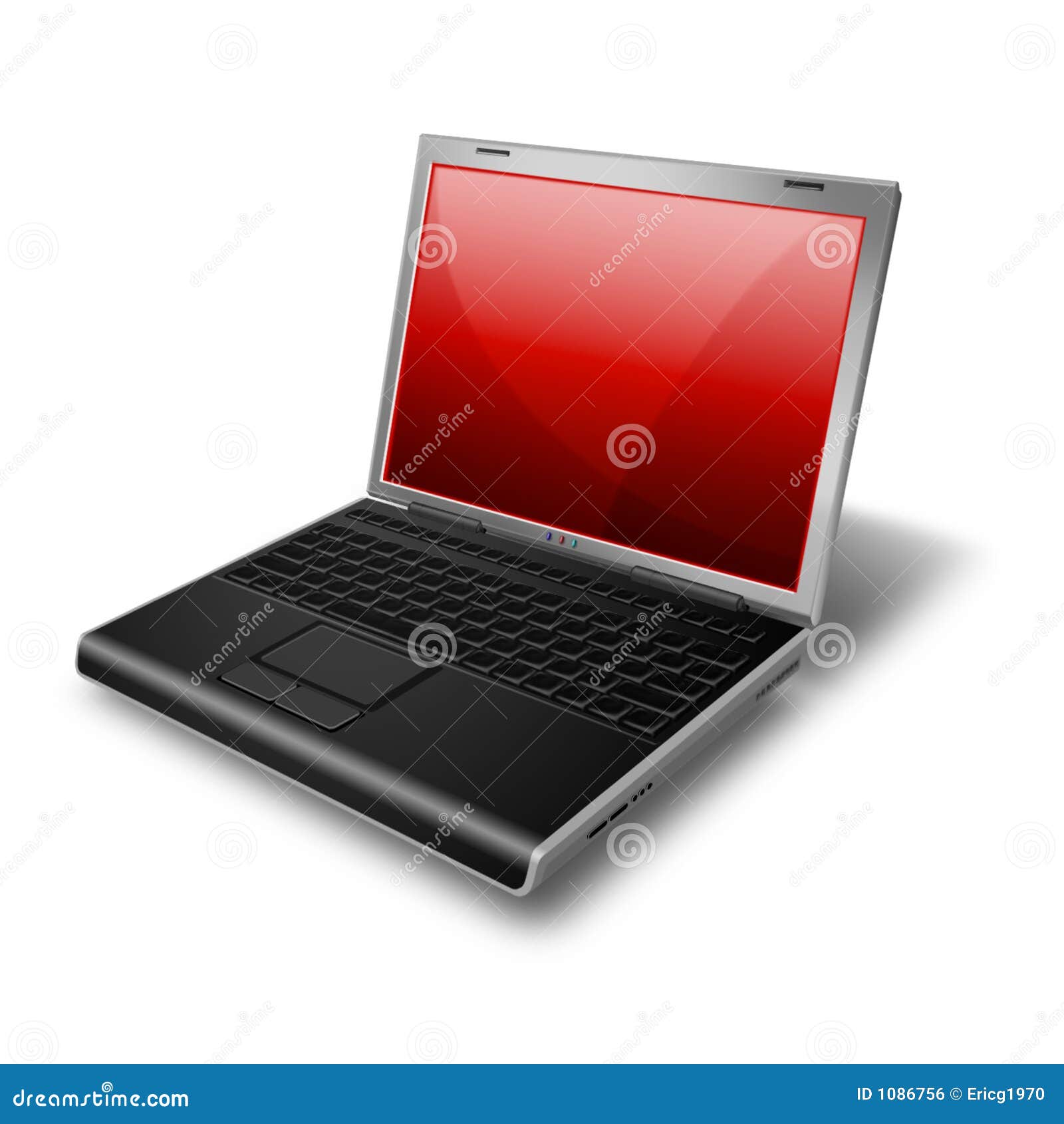 Computadora Portátil, Rojo Del Cuaderno Stock de ilustración ...