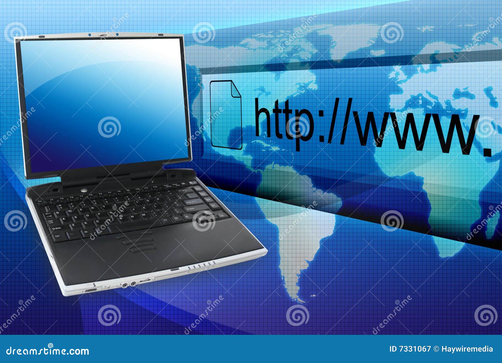 Computadora Portátil Y URL Azules Stock de ilustración - Ilustración de ...