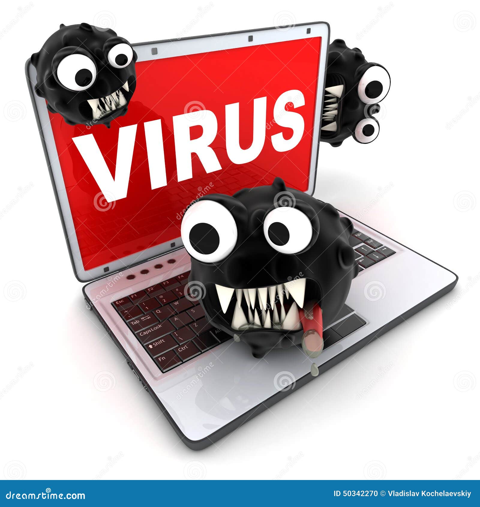 Computadora Portátil Y Virus Stock de ilustración - Ilustración de ...