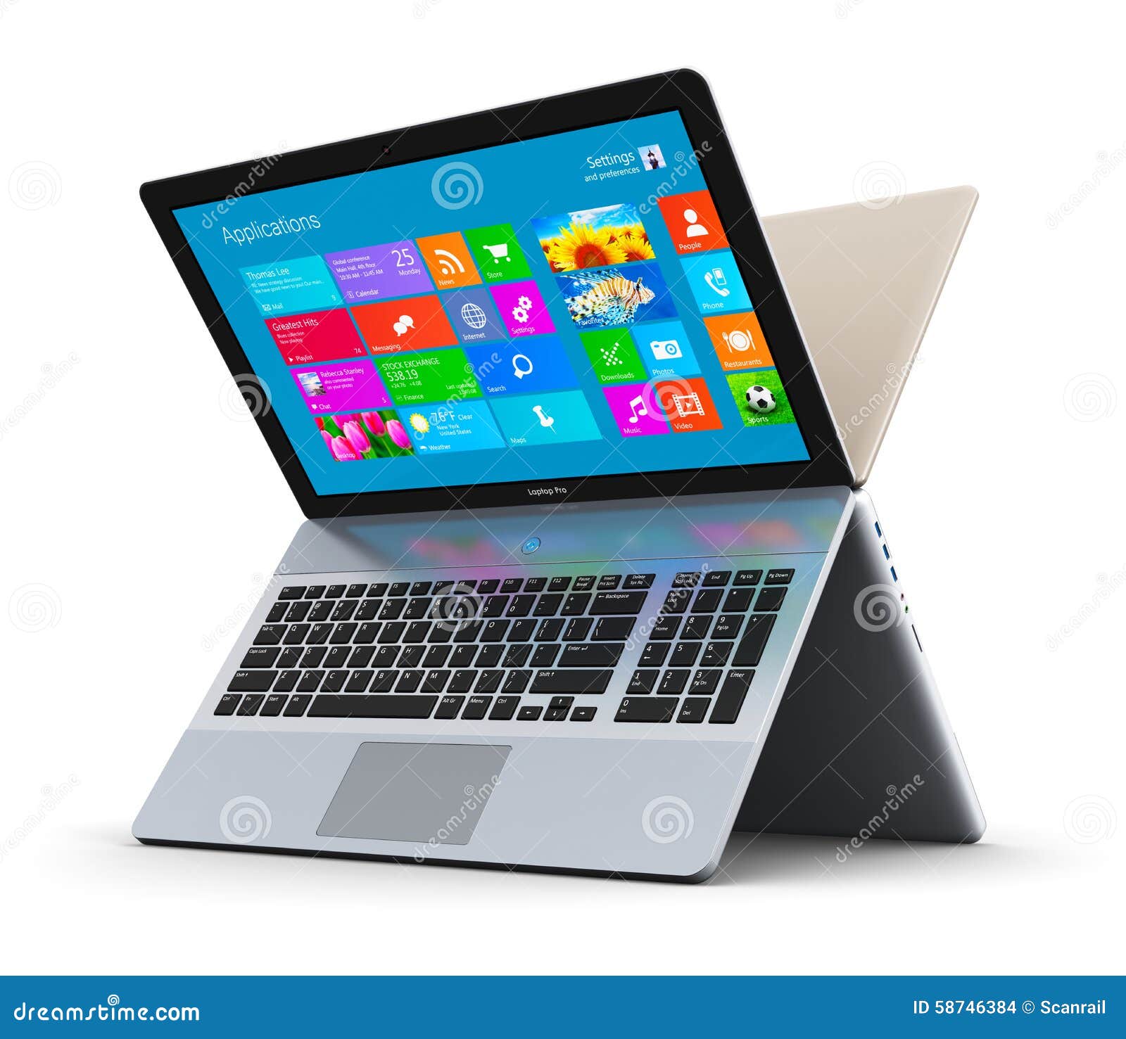 Computadoras Portátiles Modernas Stock de ilustración - Ilustración de ...