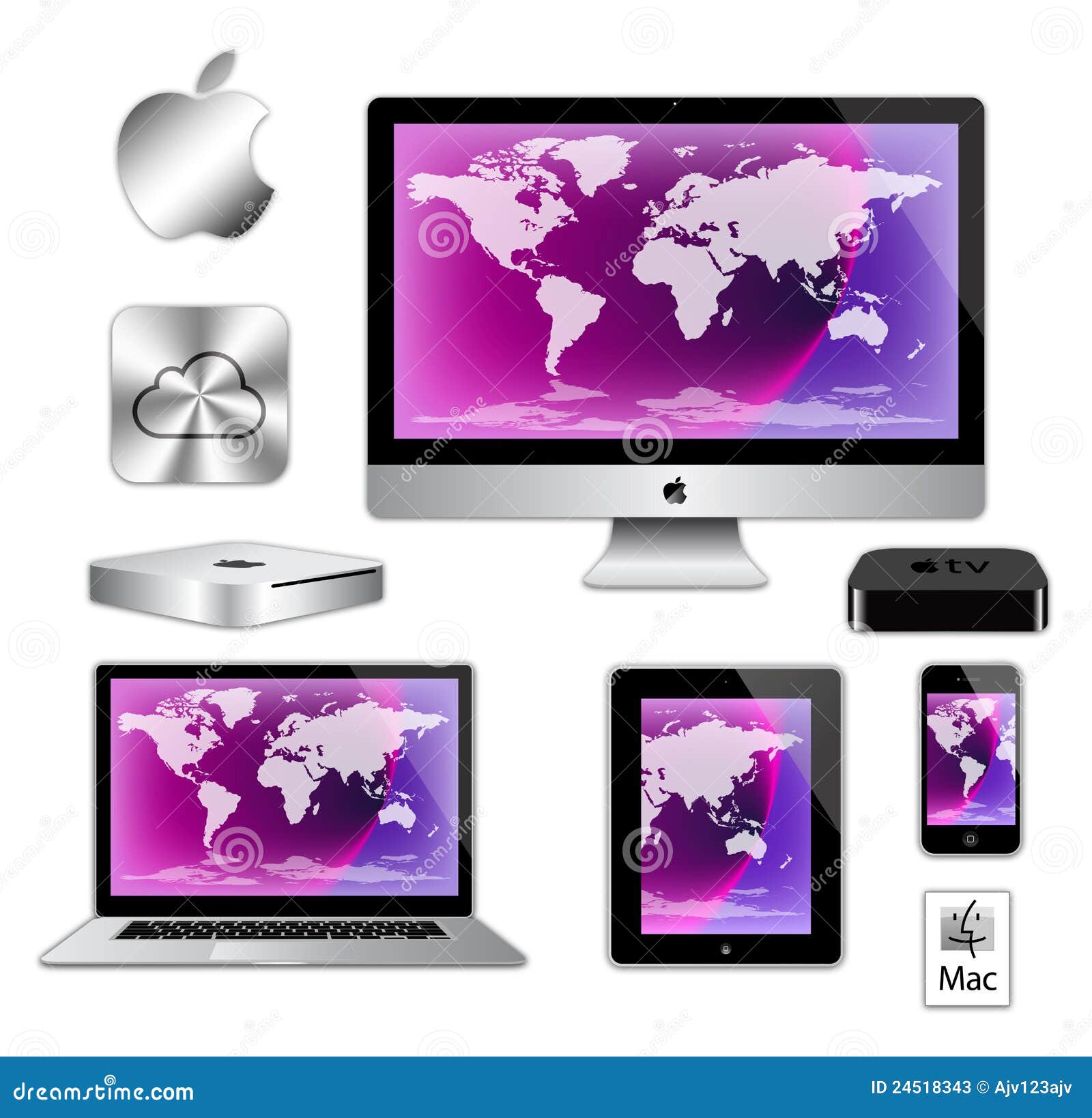 Computadores Do Macbook Do Ipad Do Iphone Do Imac De Apple Foto de ...